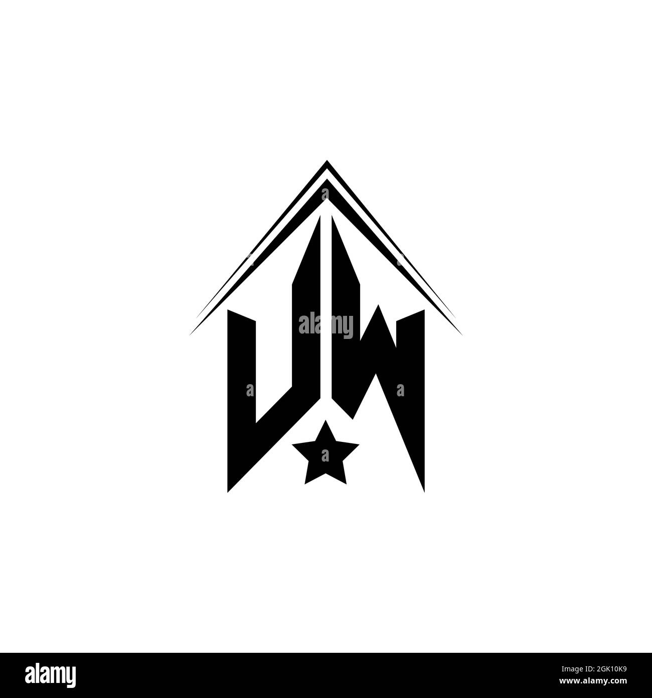 Initial UW logo design with Shape style, Logo business branding Stock ...