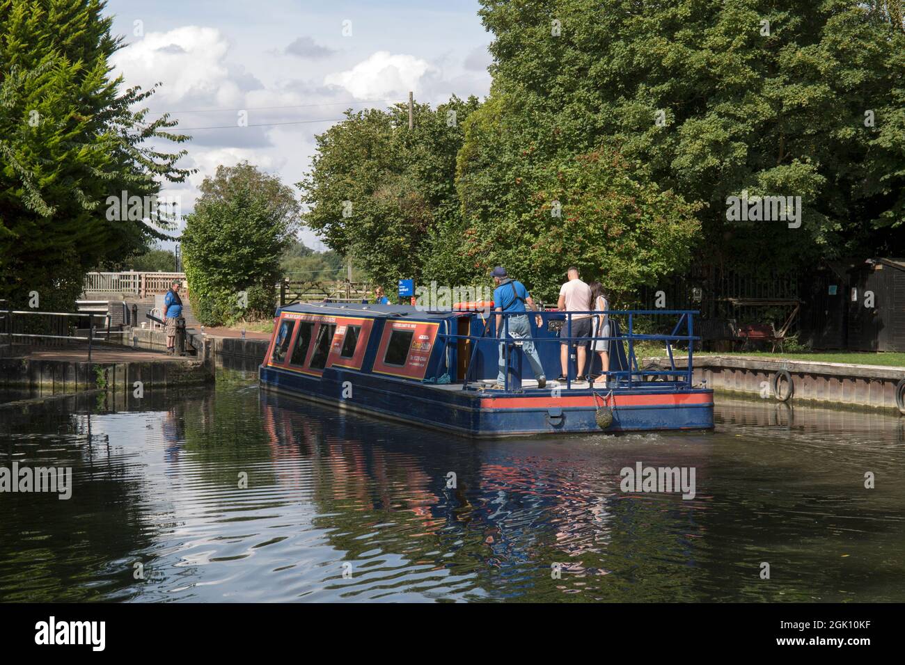 Narrowboat Entering Burnt Mill Lock River Stort Harlow Essex Stock ...