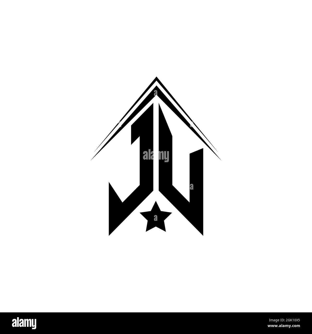 Initial JU logo design with Shape style, Logo business branding Stock ...