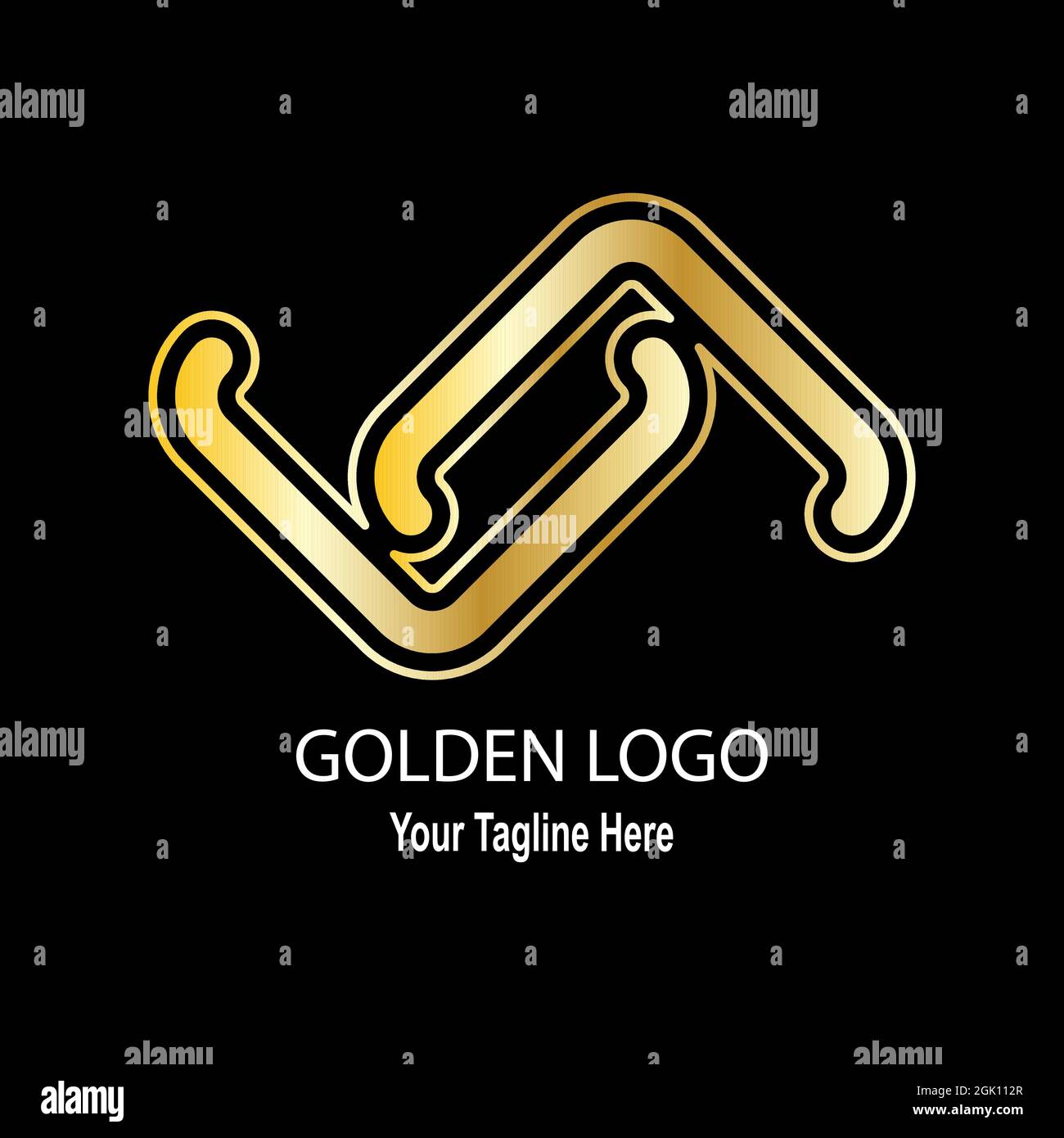 Abstract gold logo, brand or sticker for a business, company or ...