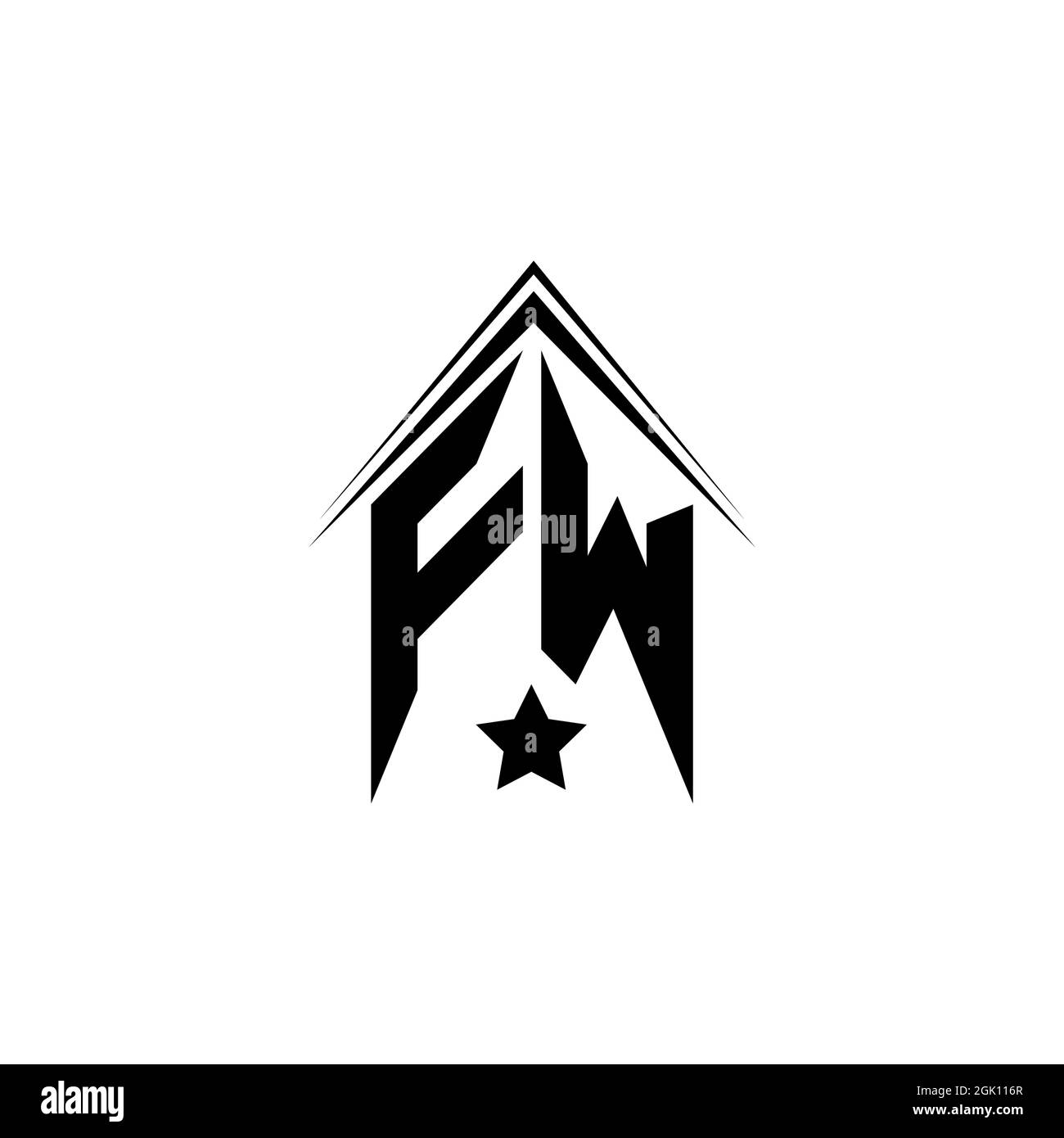 Initial FW logo design with Shape style, Logo business branding Stock ...