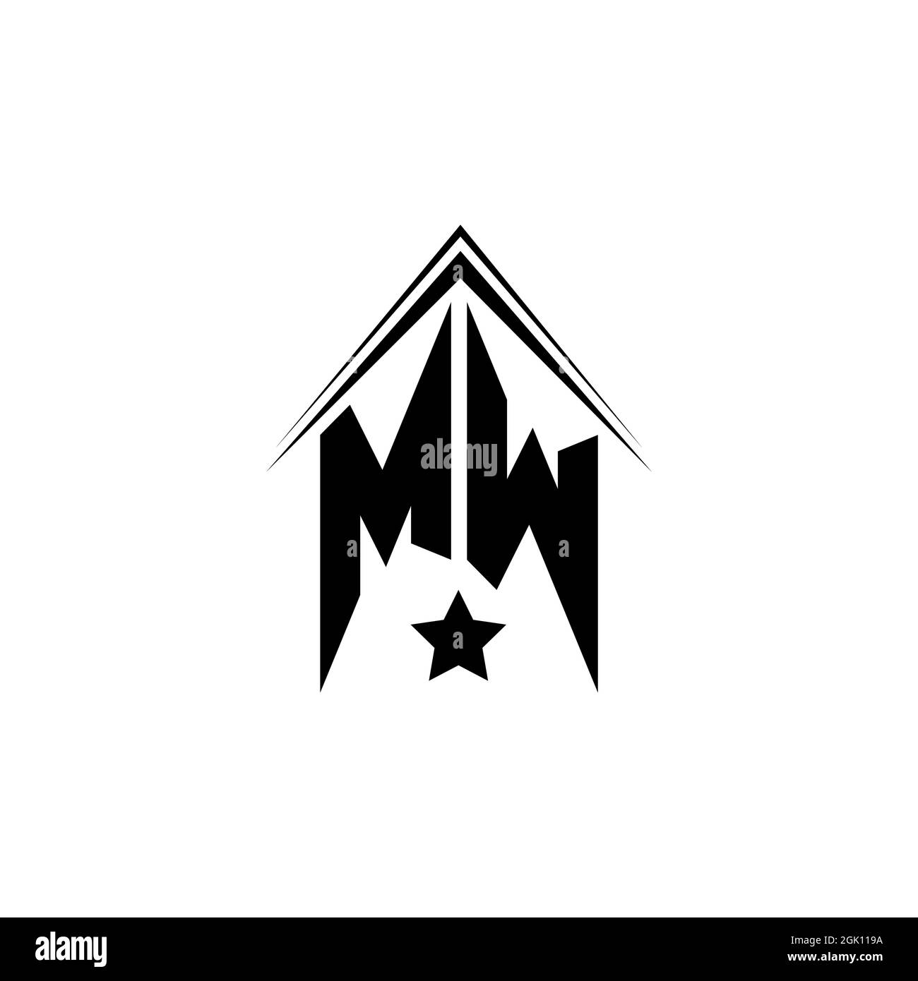 Initial MW logo design with Shape style, Logo business branding Stock ...