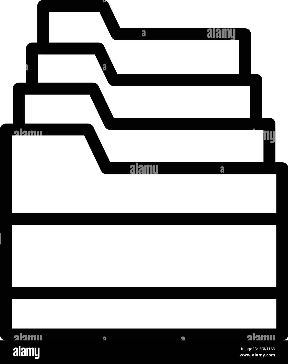 Folder stack icon outline vector. File document. Document portfolio ...