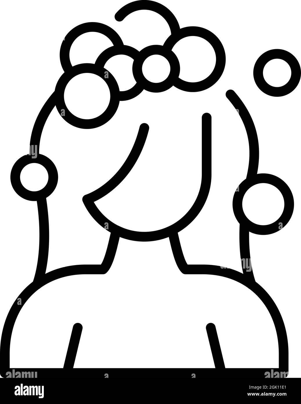 Girl wash head icon outline vector. Woman bath. Shampoo shower Stock ...