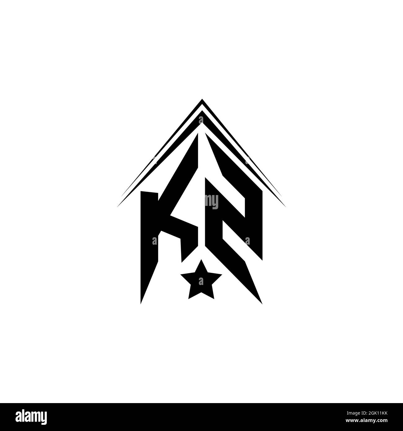 Initial KZ logo design with Shape style, Logo business branding Stock ...