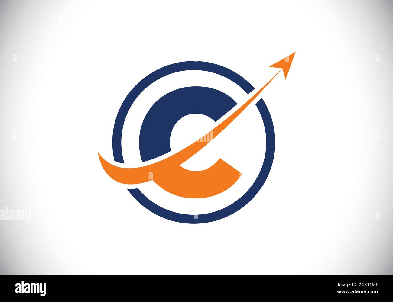 Initial C monogram alphabet symbol design incorporated with the arrow ...