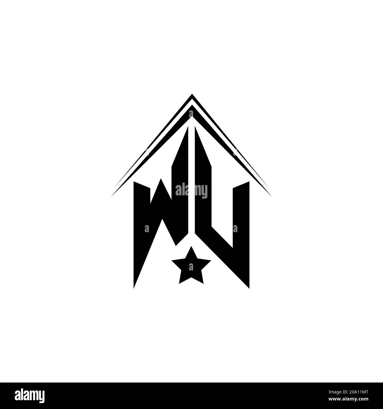 Initial WU logo design with Shape style, Logo business branding Stock ...