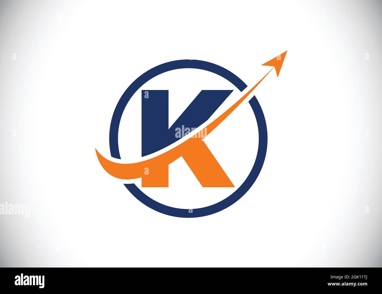Initial K monogram alphabet symbol design incorporated with the arrow ...