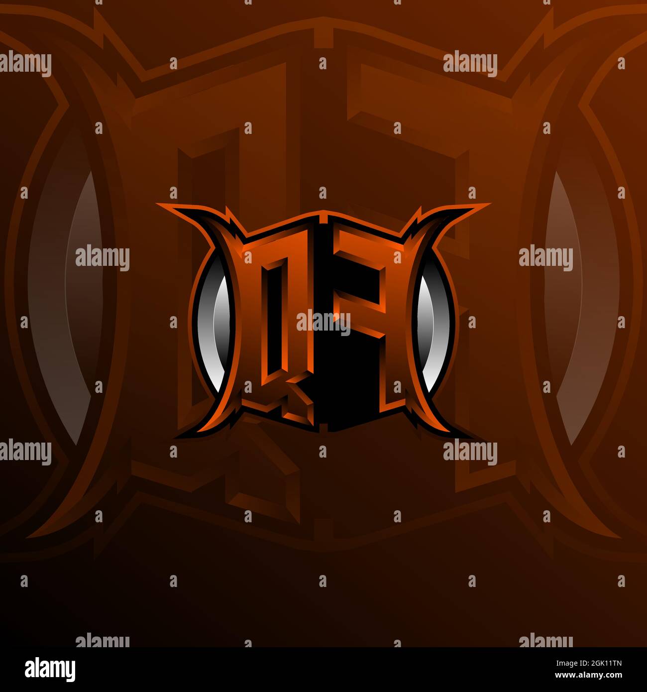 QF Logo Letter Design in Orange Color, Logo for game, esport, initial ...