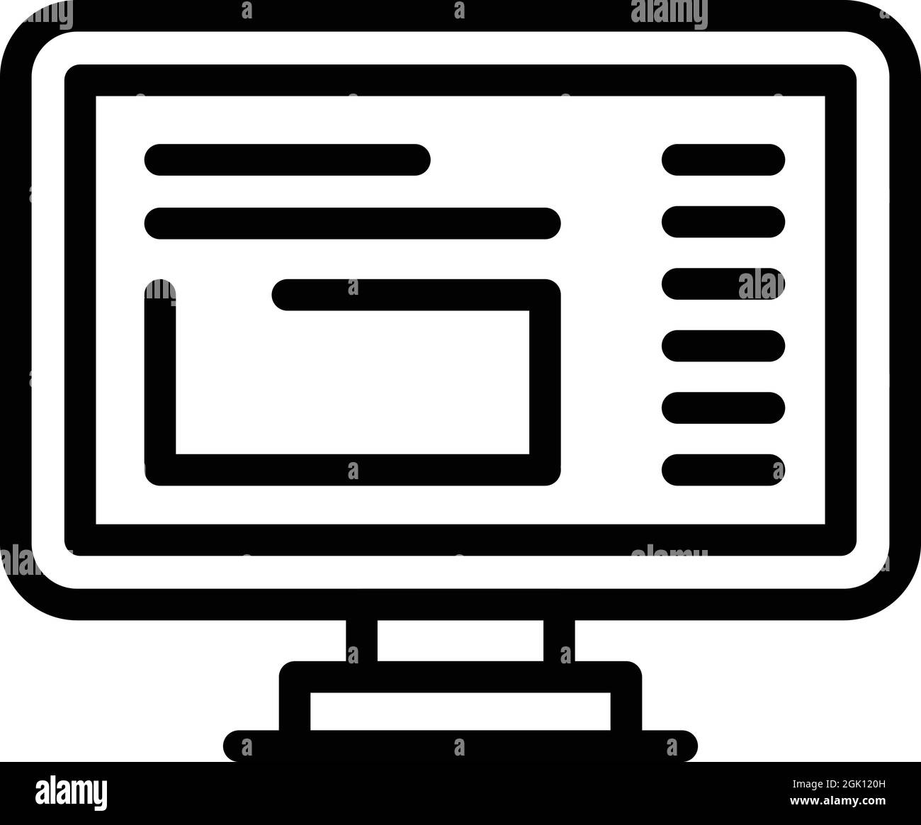 Pc monitor icon outline vector. Computer screen. Desktop display Stock Vector Image & Art - Alamy