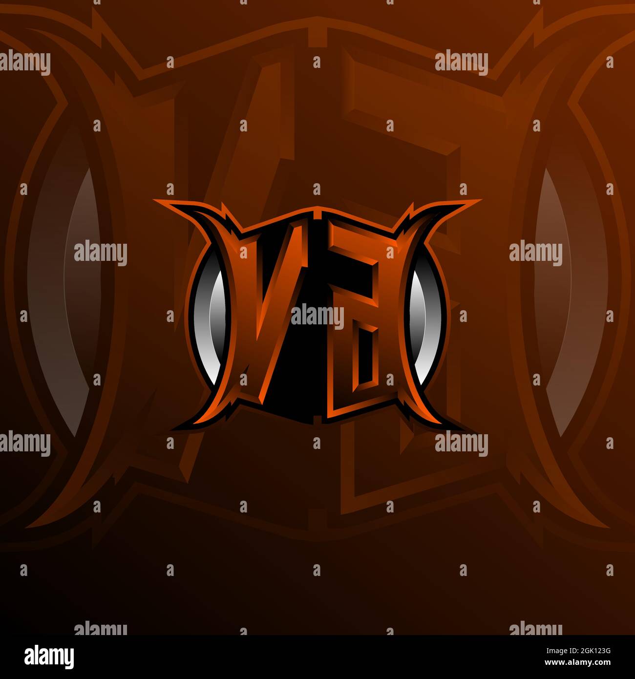 VG Logo Letter Design in Orange Color, Logo for game, esport, initial ...
