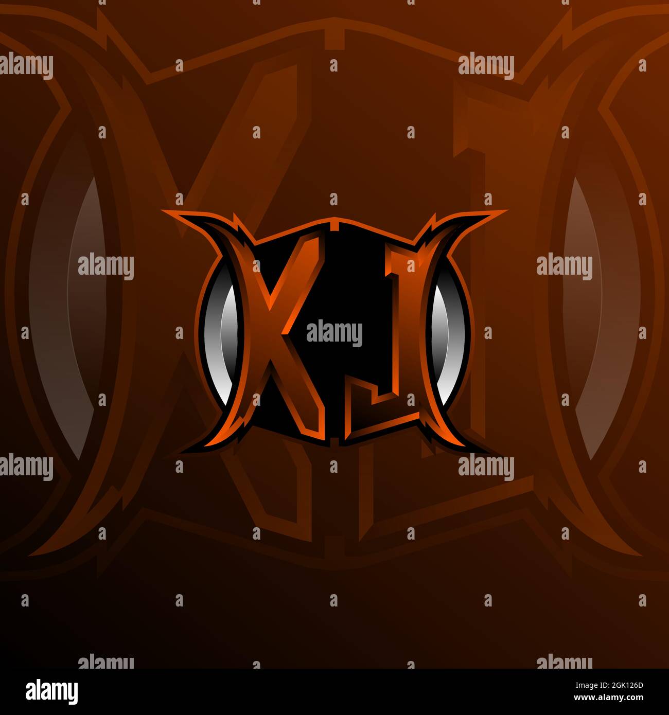 XJ Logo Letter Design in Orange Color, Logo for game, esport, initial gaming, community or ...