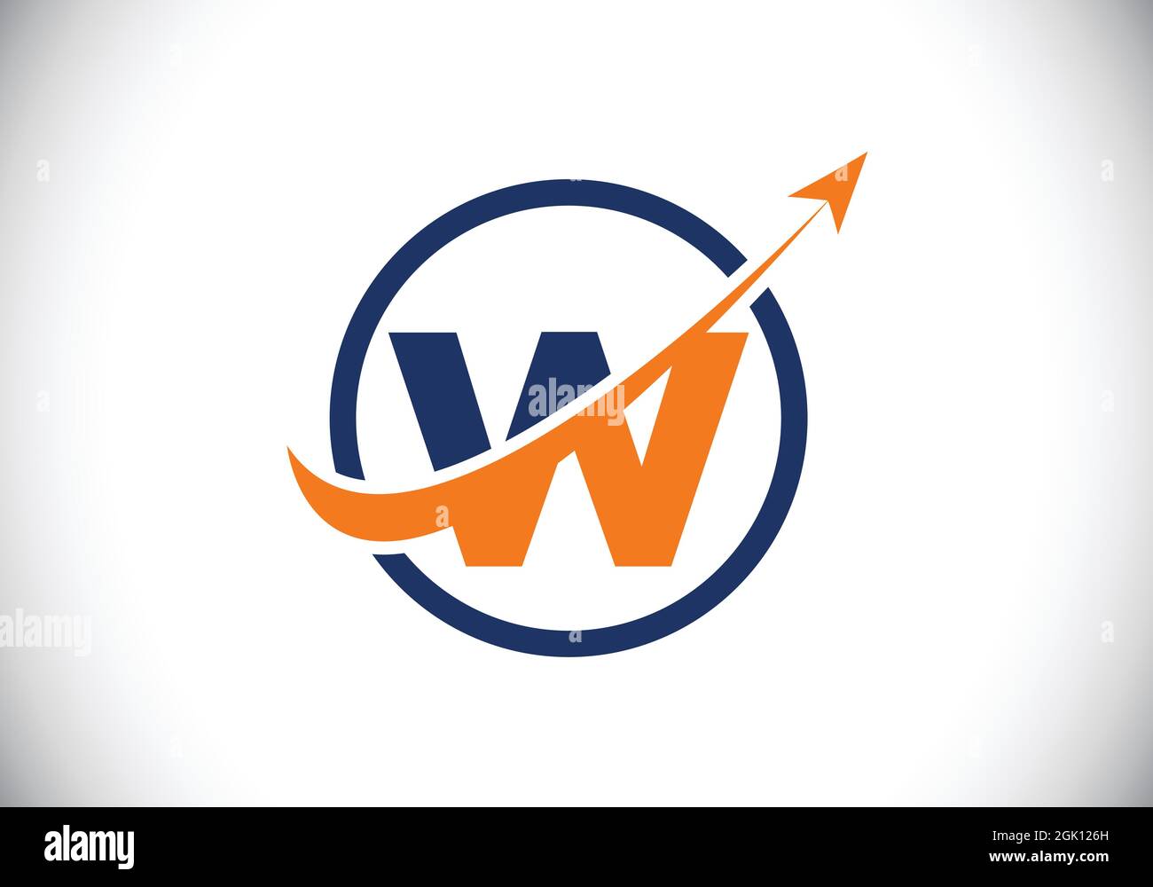 Initial W monogram alphabet symbol design incorporated with the arrow ...