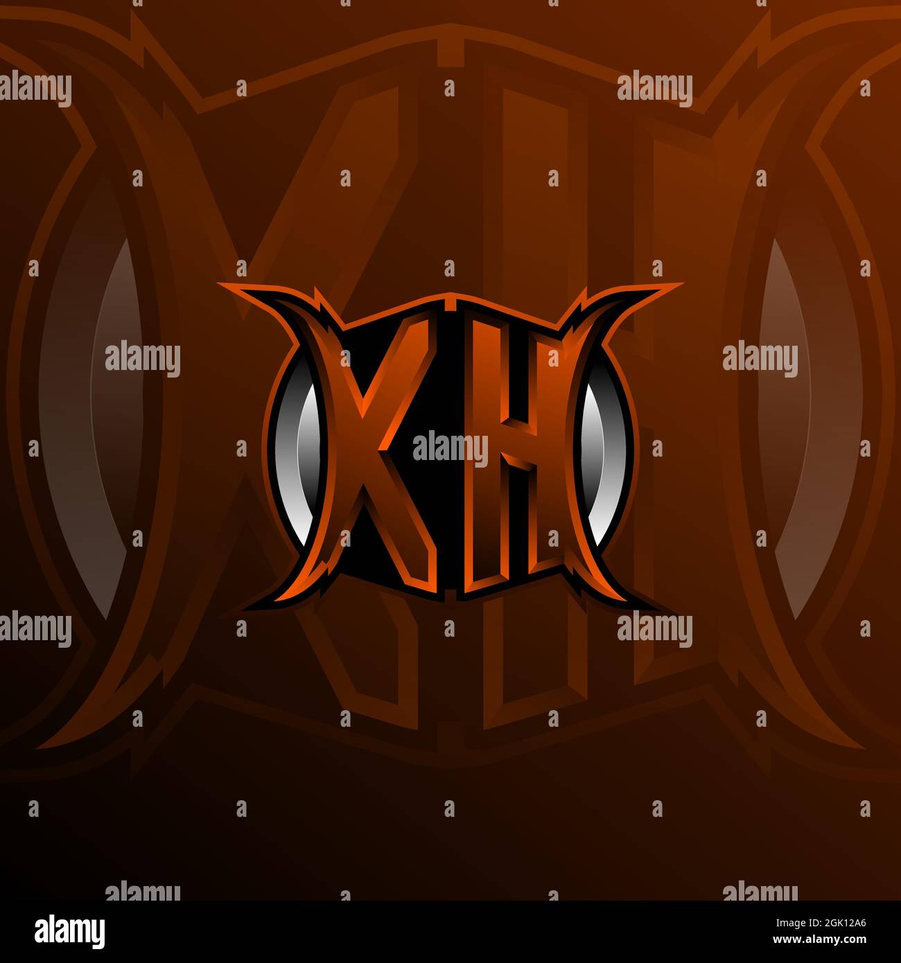 XH Logo Letter Design in Orange Color, Logo for game, esport, initial ...