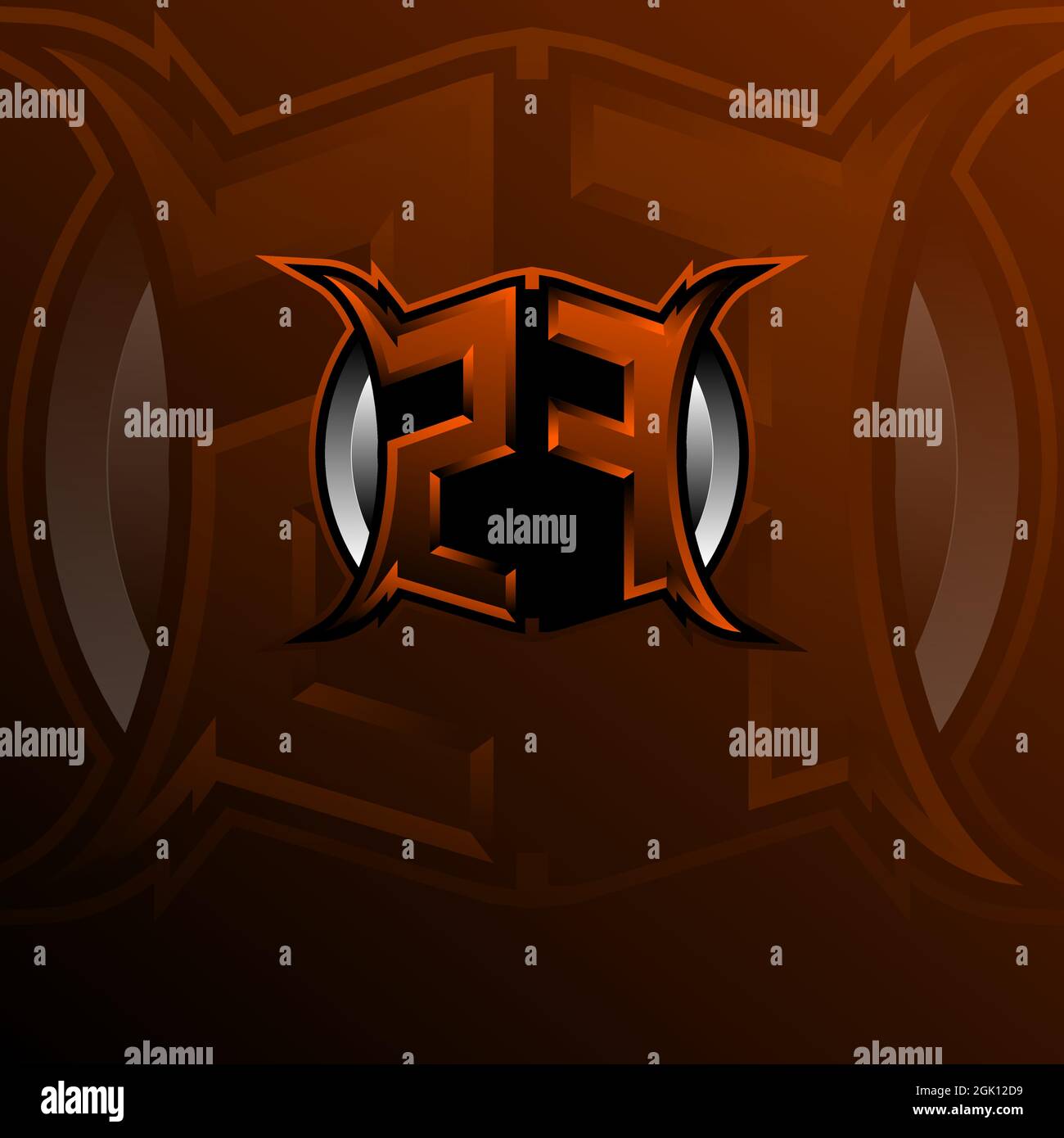 ZF Logo Letter Design in Orange Color, Logo for game, esport, initial ...