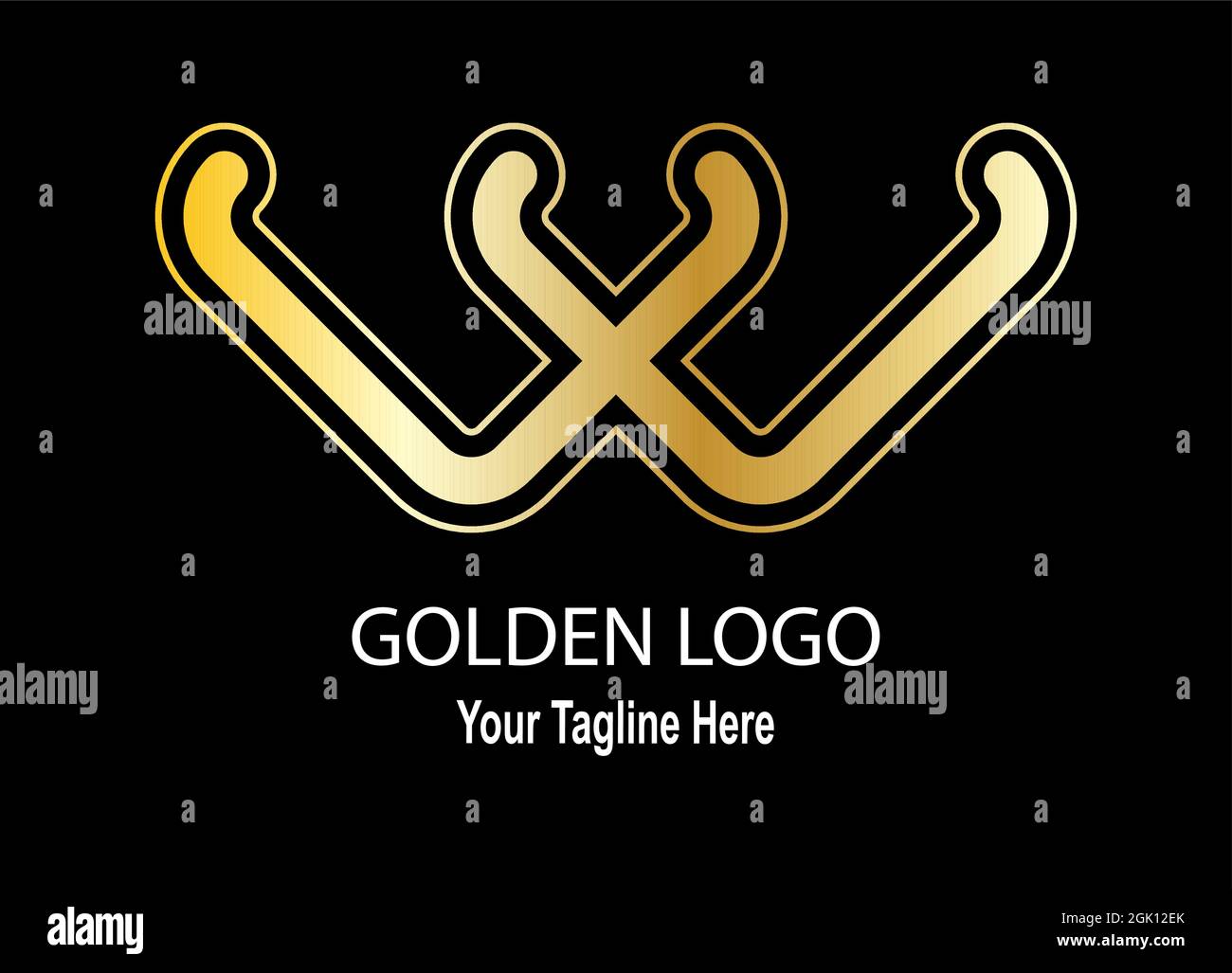 Abstract gold logo, brand or sticker for a business, company or ...