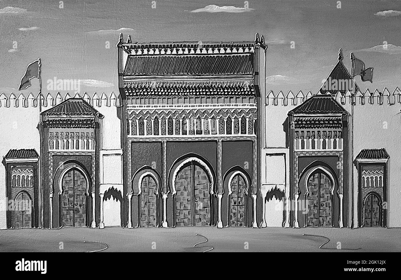 Ancient traditional moroccan lifestyle in black and white Stock Photo ...