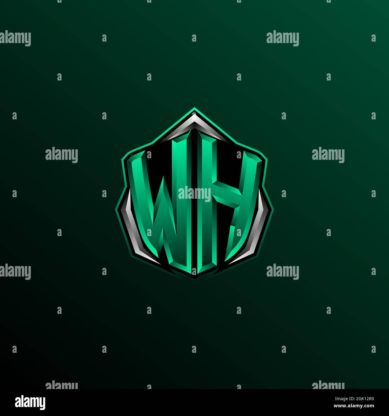 Initial WH logo design, Initial WH logo design with Shield style, Logo for game, esport ...