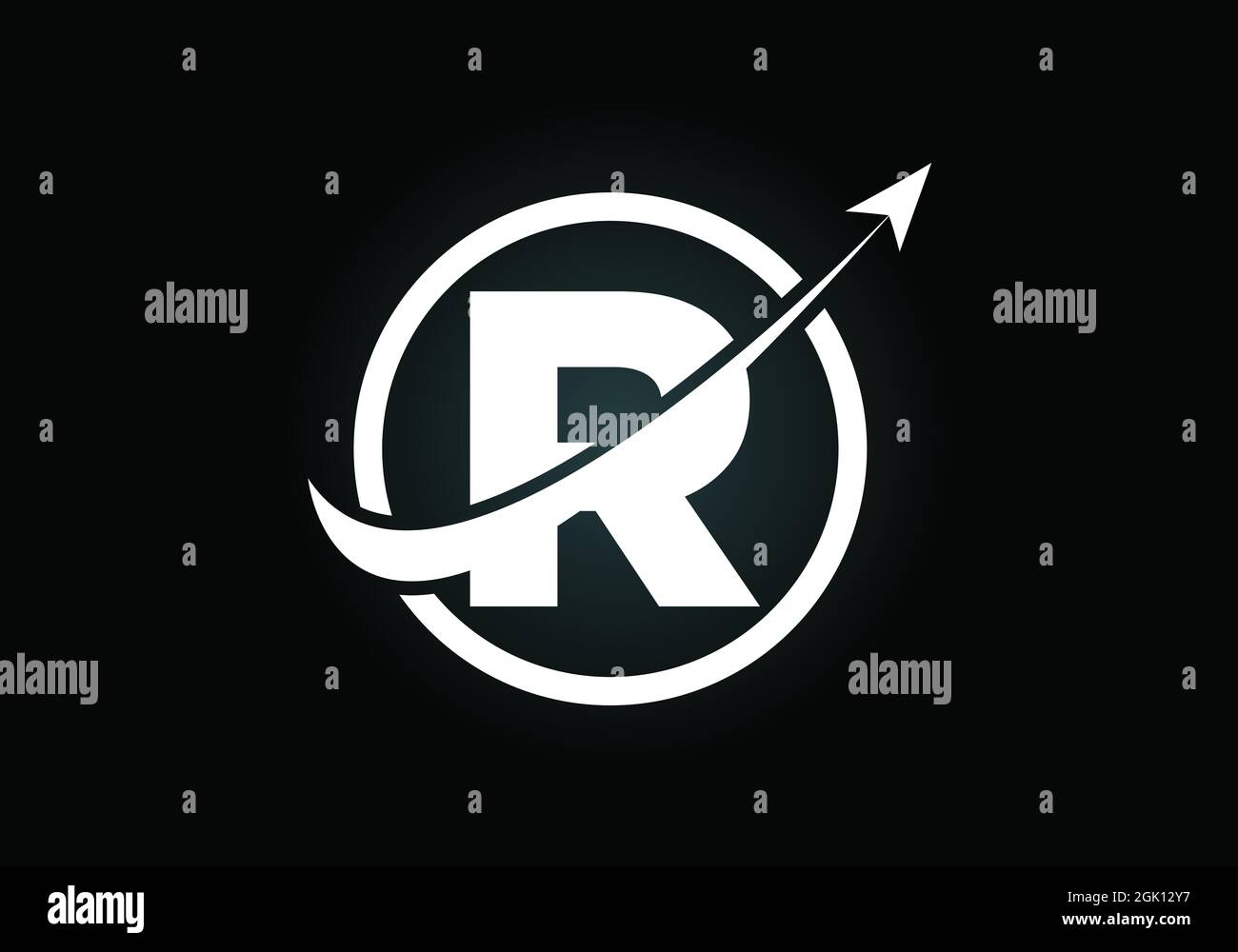 Initial R monogram alphabet symbol design incorporated with the arrow ...