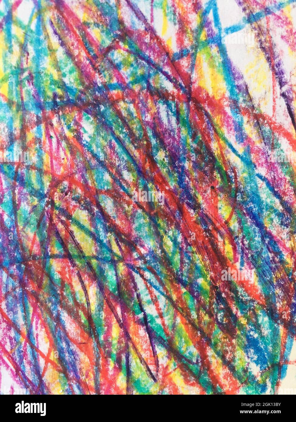 Abstract background. Drawing made with crayons by a baby Stock Photo ...