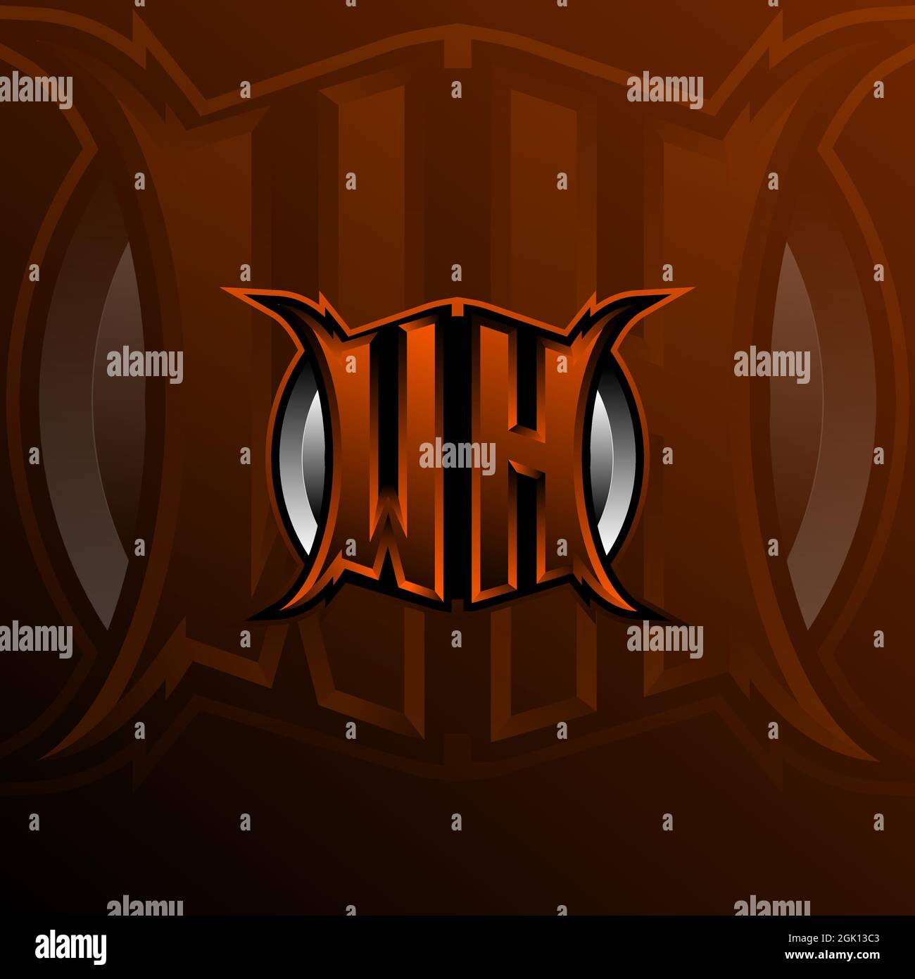 WH Logo Letter Design in Orange Color, Logo for game, esport, initial ...