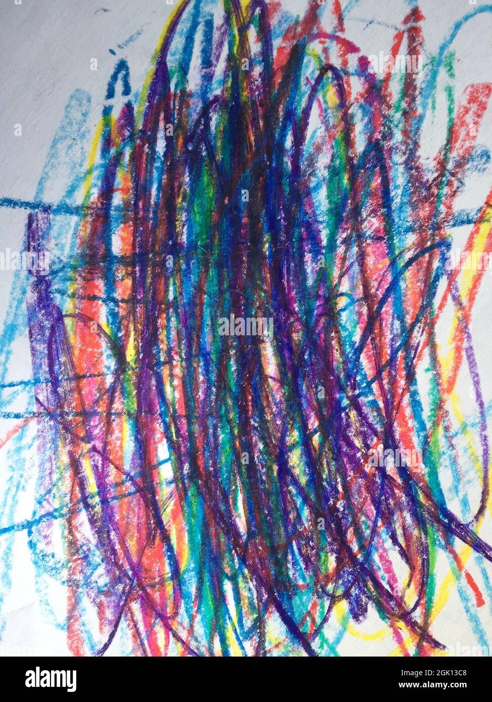 Abstract background. Drawing made with crayons by a baby Stock Photo ...