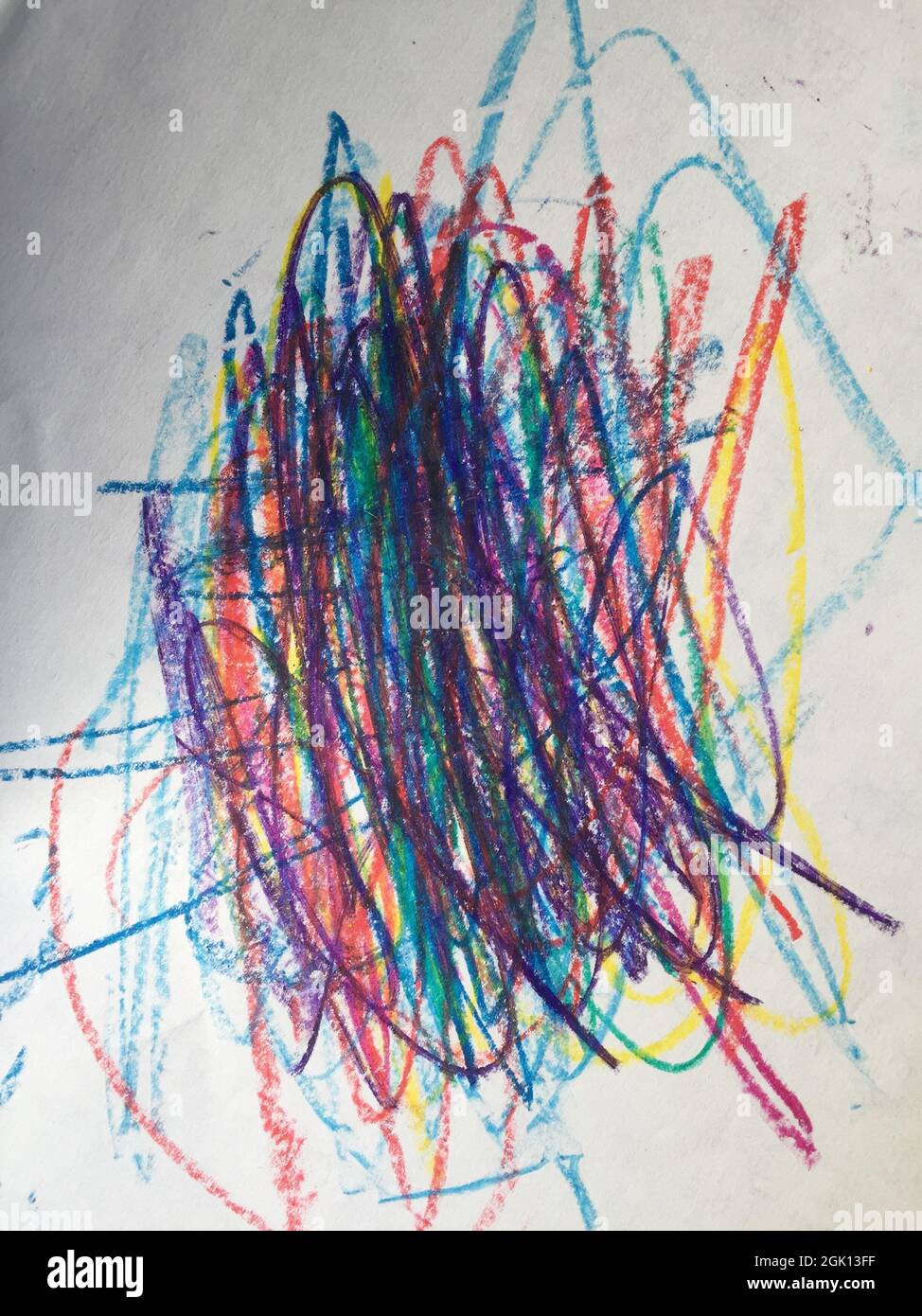 Abstract background. Drawing made with crayons by a baby Stock Photo ...