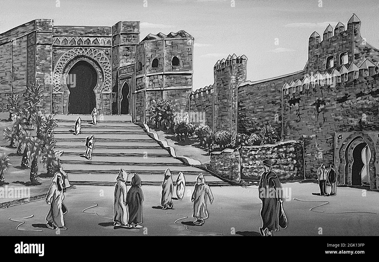 Ancient traditional moroccan lifestyle in black and white Stock Photo ...