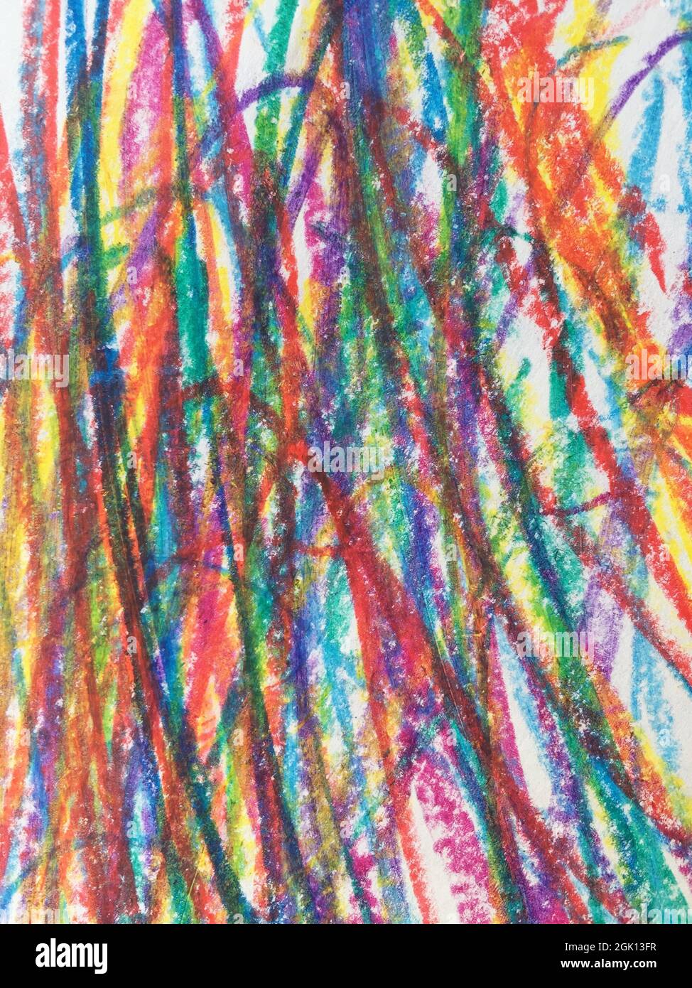 Abstract background. Drawing made with crayons by a baby Stock Photo ...