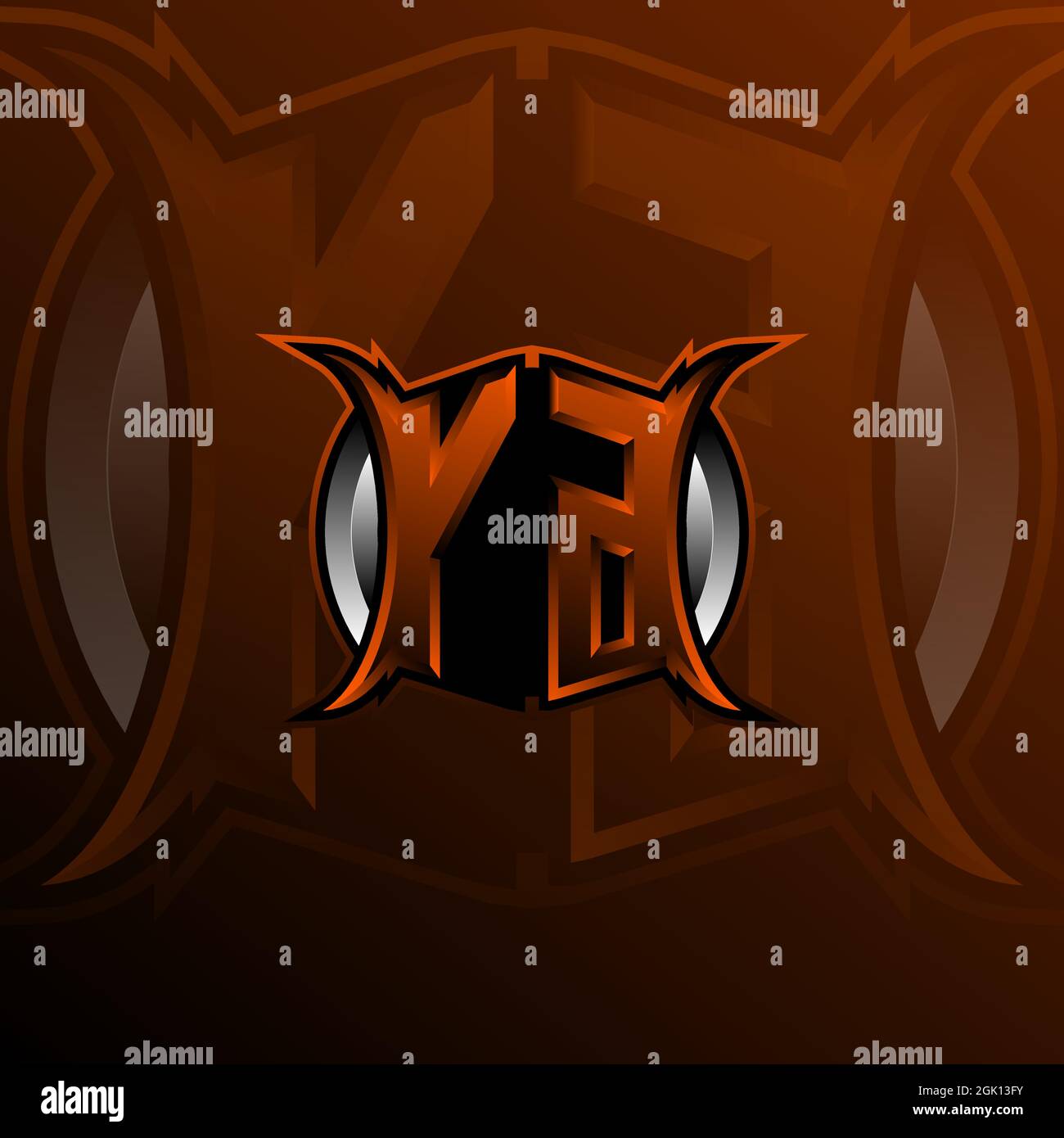 YG Logo Letter Design in Orange Color, Logo for game, esport, initial ...
