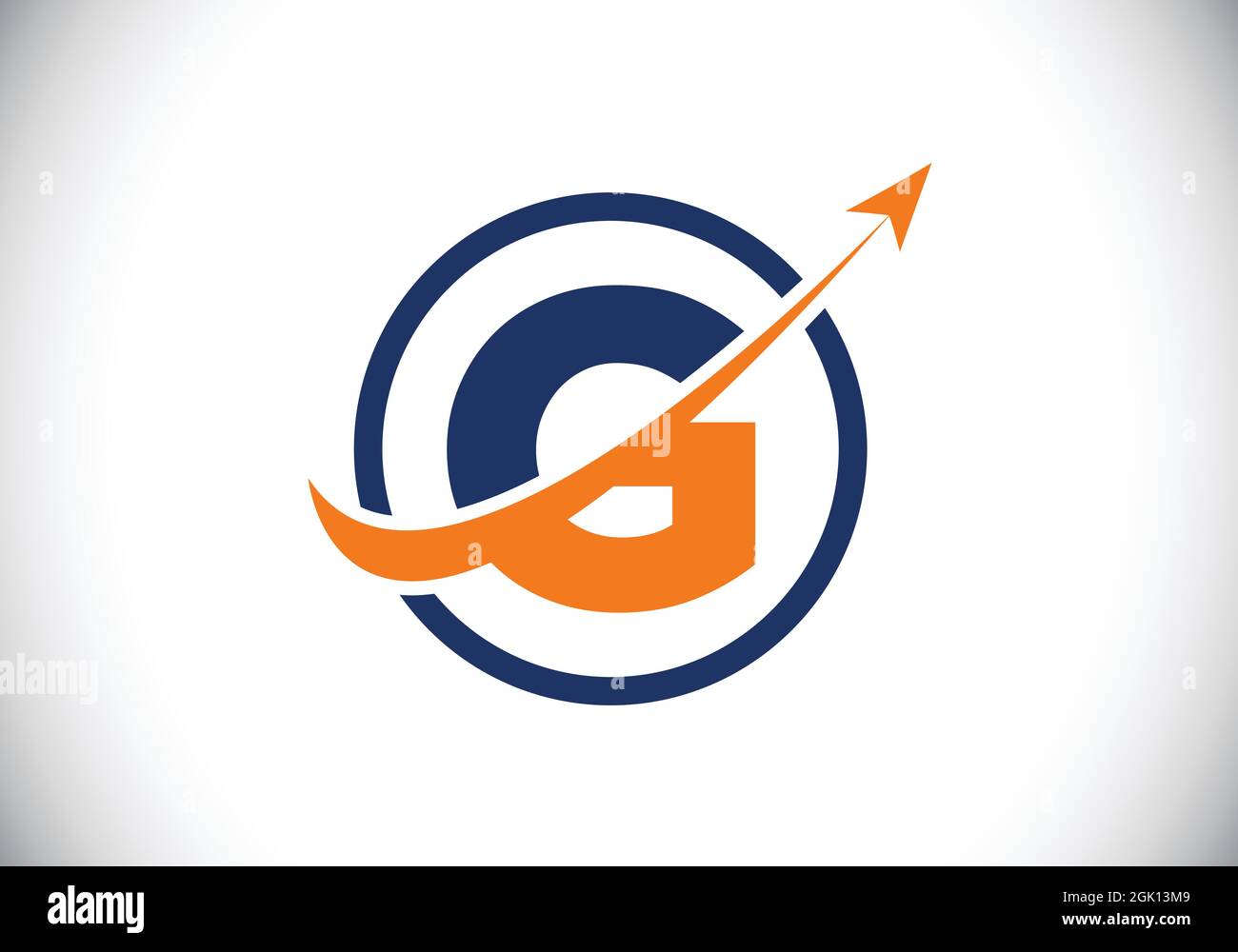 Initial G monogram alphabet symbol design incorporated with the arrow ...