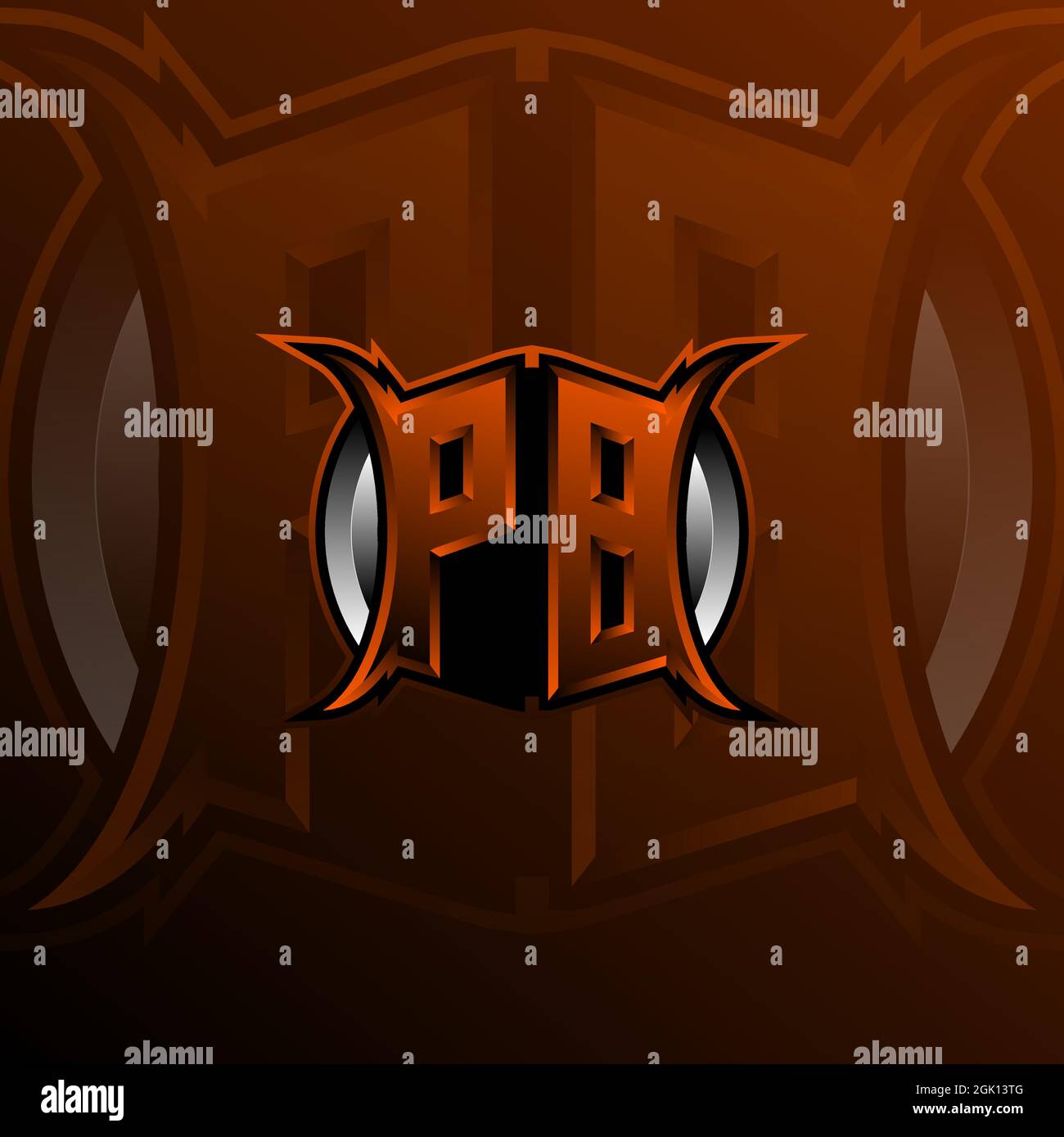 PB Logo Letter Design in Orange Color, Logo for game, esport, initial ...