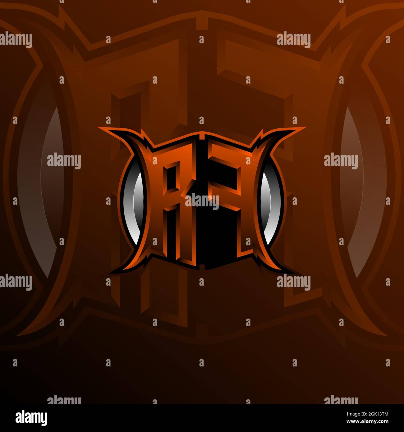 RF Logo Letter Design in Orange Color, Logo for game, esport, initial ...