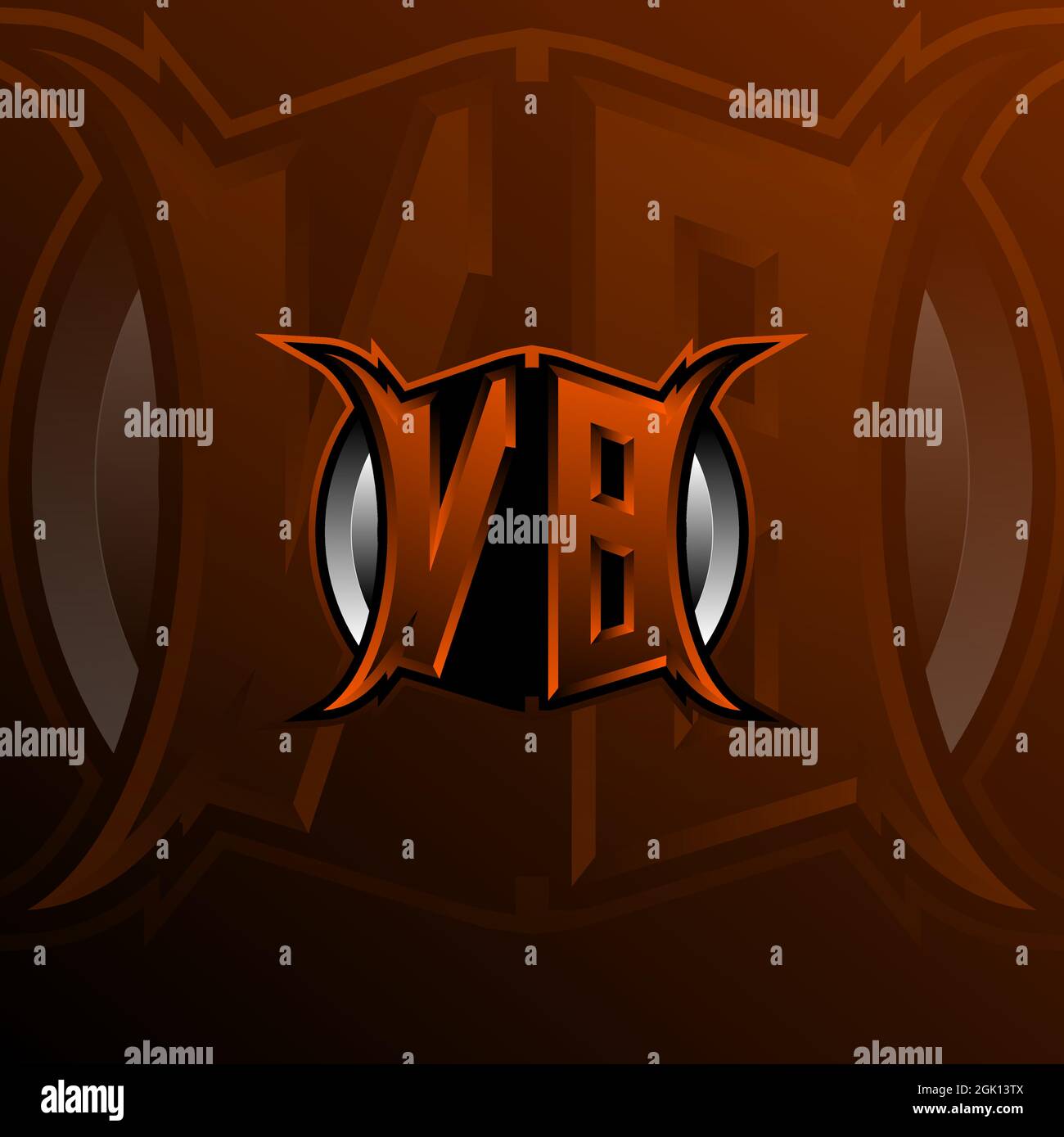 VB Logo Letter Design in Orange Color, Logo for game, esport, initial ...