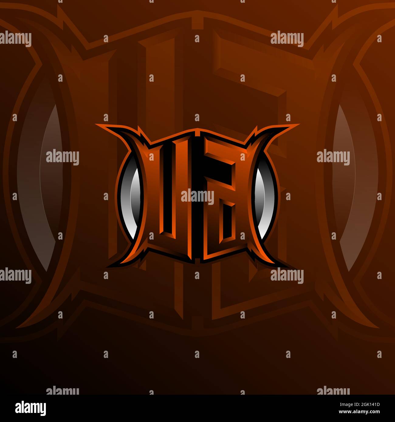 UG Logo Letter Design in Orange Color, Logo for game, esport, initial ...