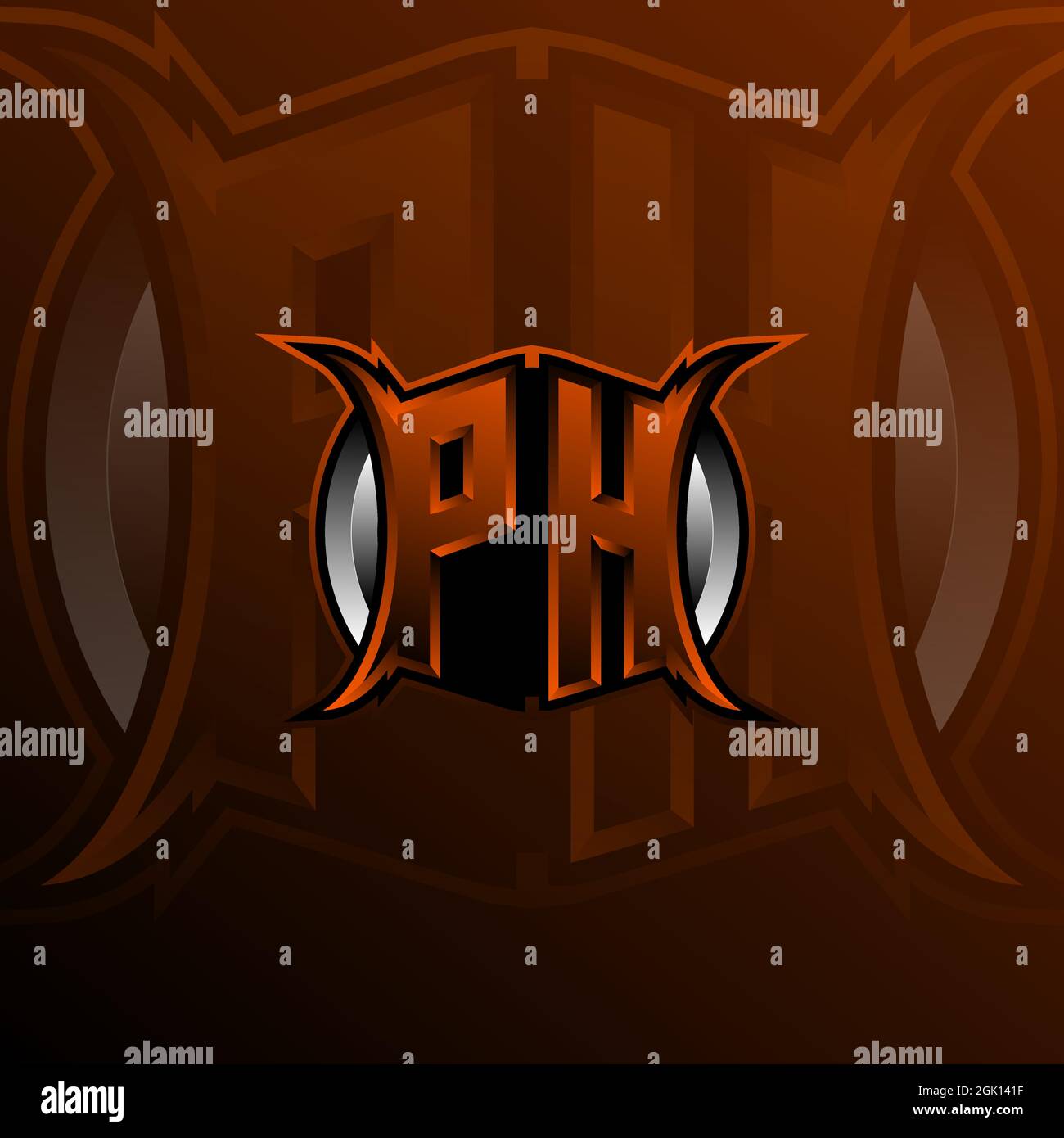 PH Logo Letter Design in Orange Color, Logo for game, esport, initial ...