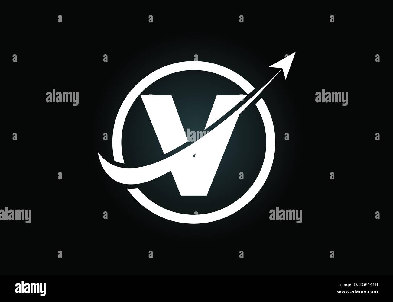 Initial V monogram alphabet symbol design incorporated with the arrow ...