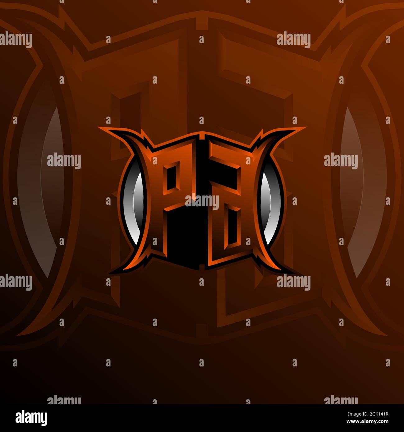PG Logo Letter Design in Orange Color, Logo for game, esport, initial ...