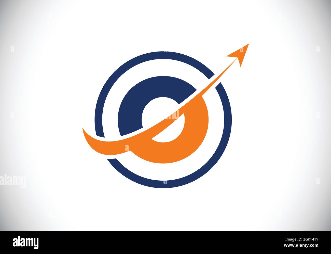 Initial O monogram alphabet symbol design incorporated with the arrow ...