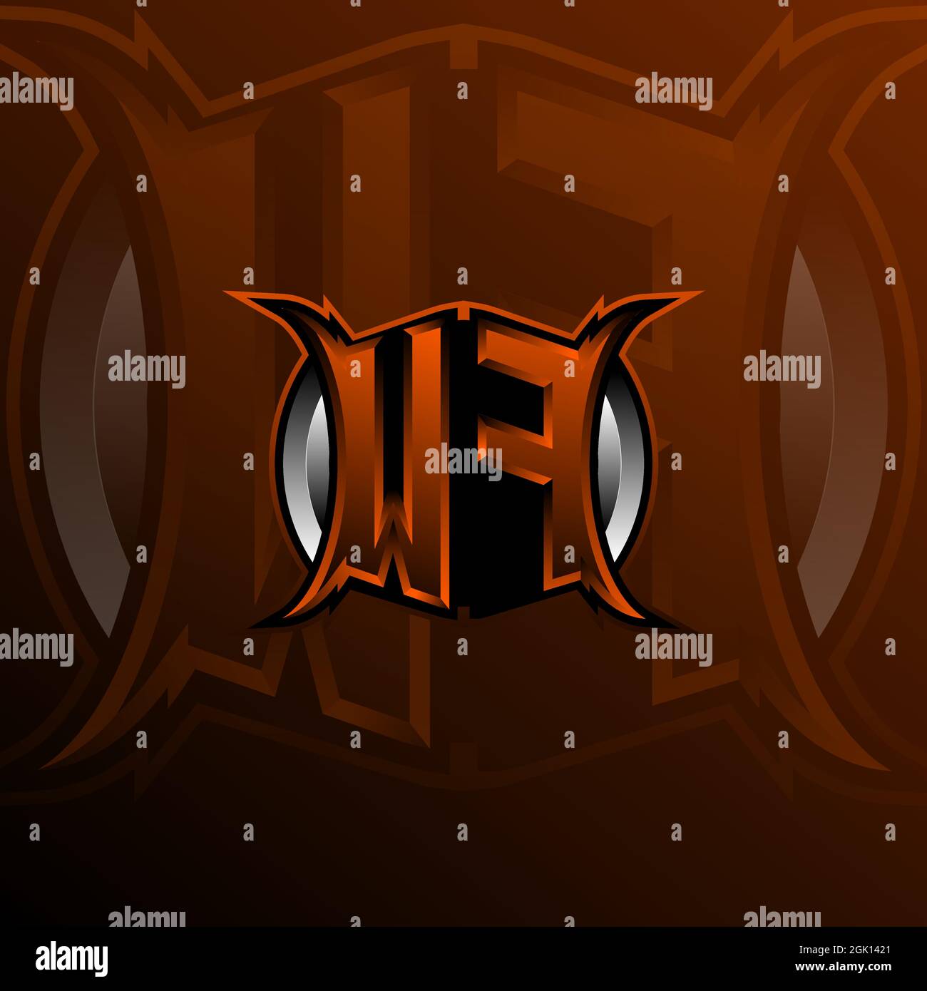 WF Logo Letter Design in Orange Color, Logo for game, esport, initial ...