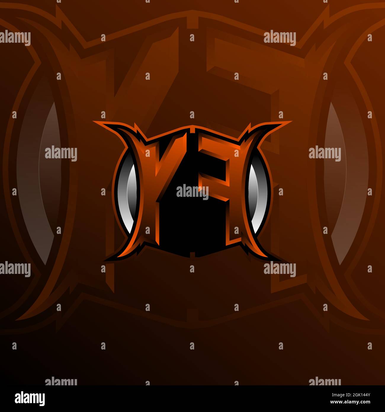 YF Logo Letter Design in Orange Color, Logo for game, esport, initial ...