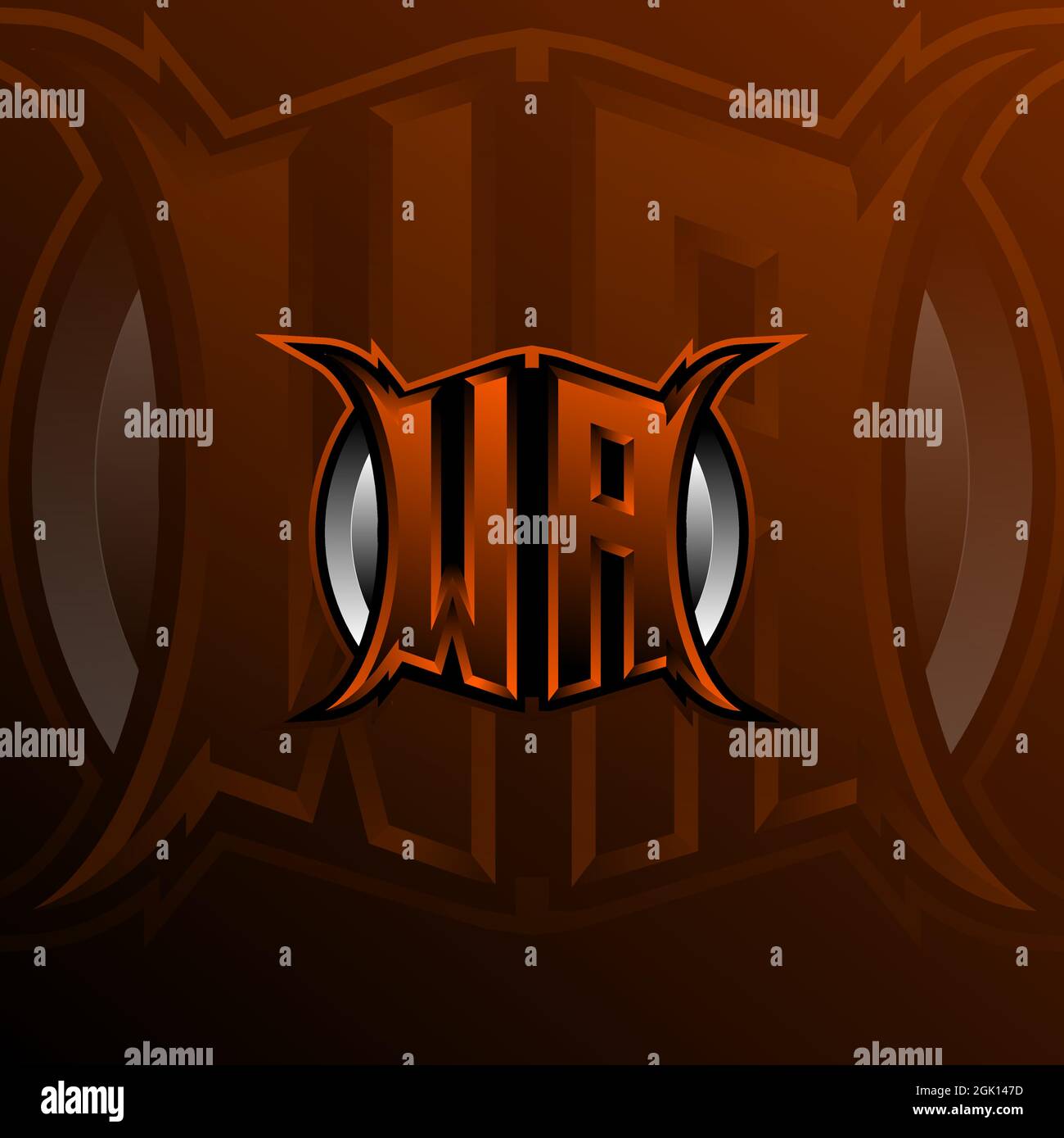 WA Logo Letter Design in Orange Color, Logo for game, esport, initial ...