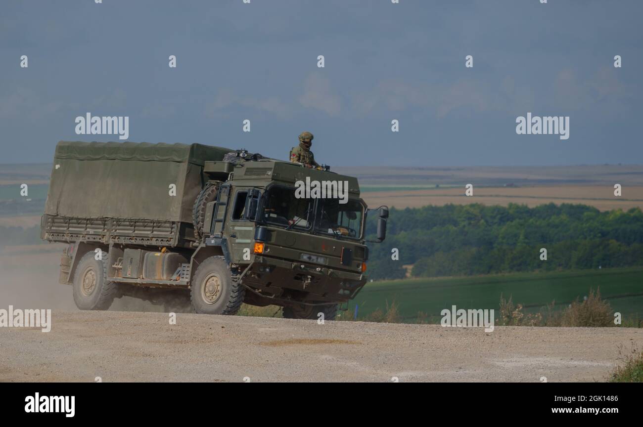 British army MAN SV 4x4 army lorry logistics vehicle truck with soldier ...
