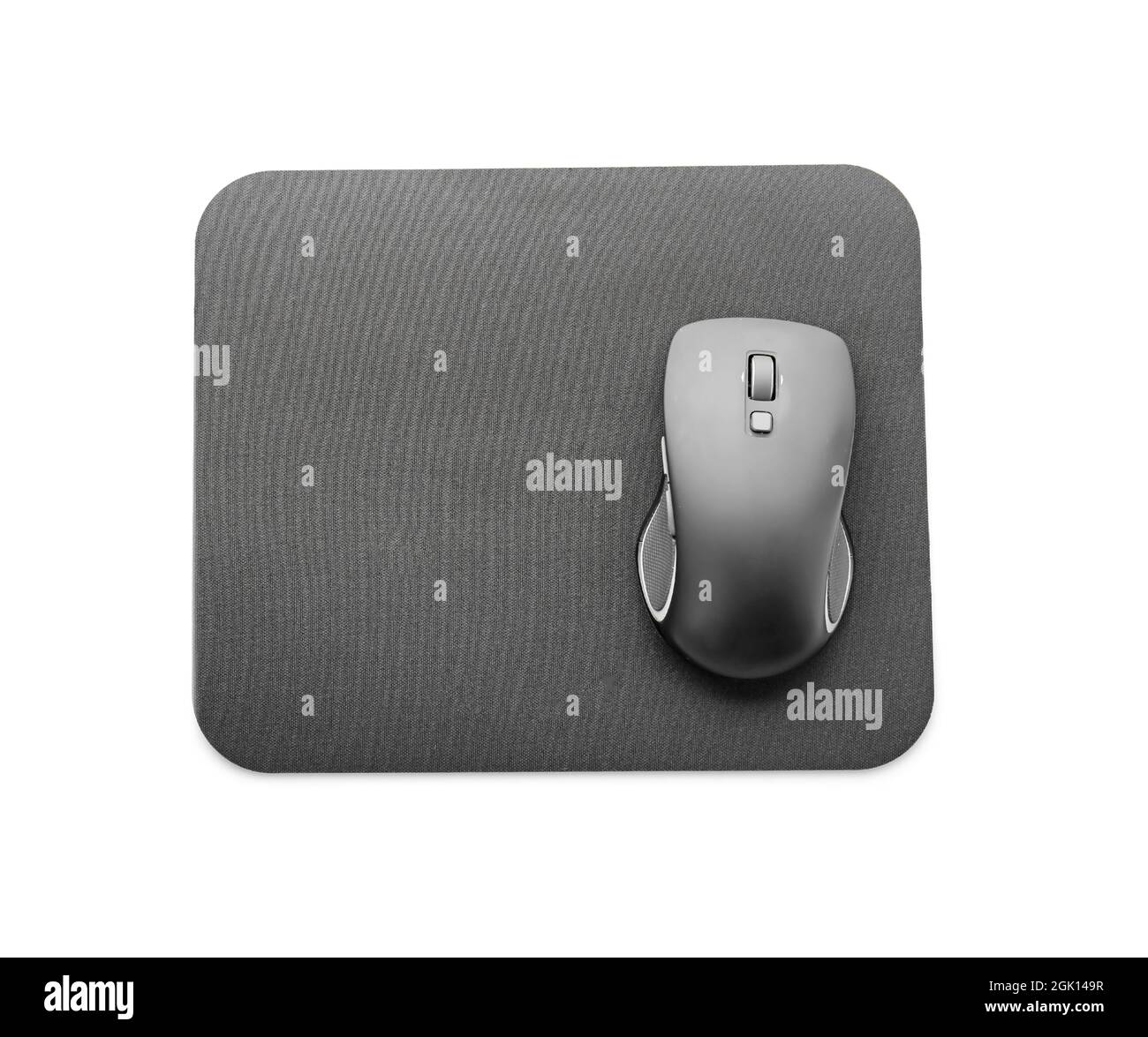 Modern wireless mouse and pad on white background Stock Photo - Alamy