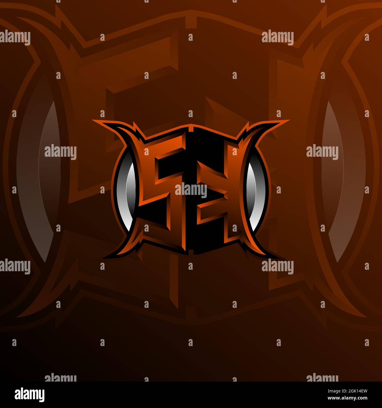 SK Logo Letter Design in Orange Color, Logo for game, esport, initial ...