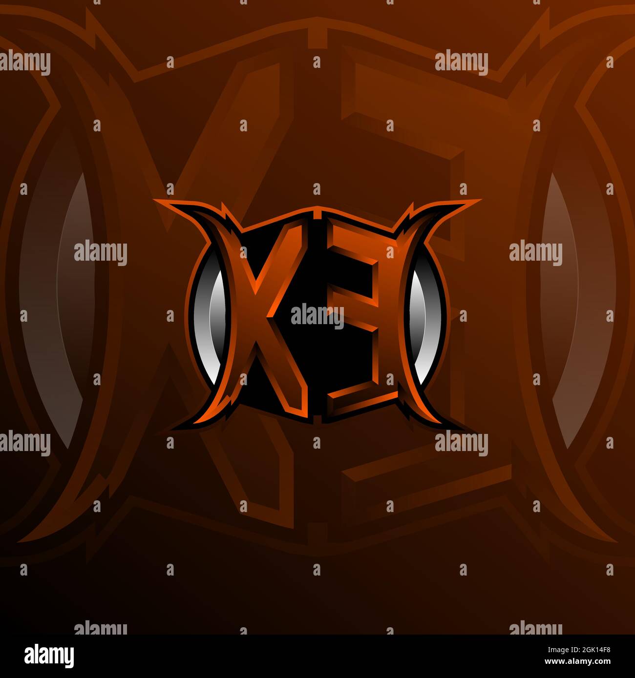 XE Logo Letter Design in Orange Color, Logo for game, esport, initial ...