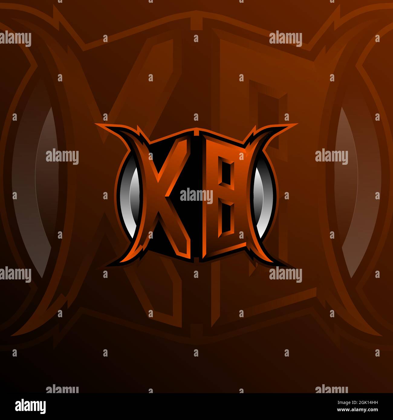 XB Logo Letter Design in Orange Color, Logo for game, esport, initial ...