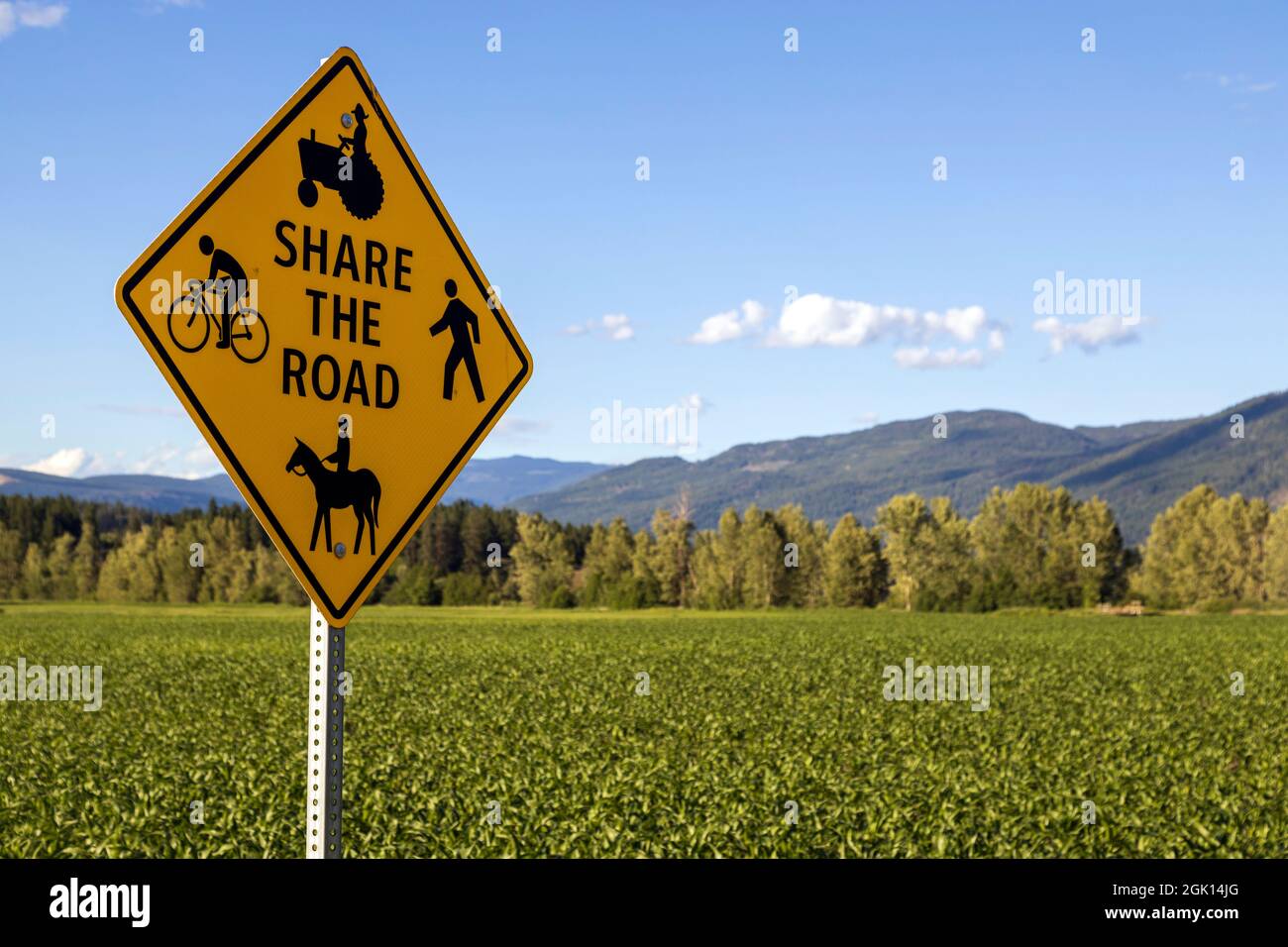 A share the road sign in Armstrong, British Columbia, Canada with ...