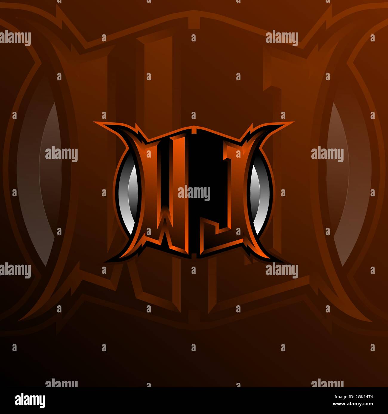 WJ Logo Letter Design in Orange Color, Logo for game, esport, initial ...