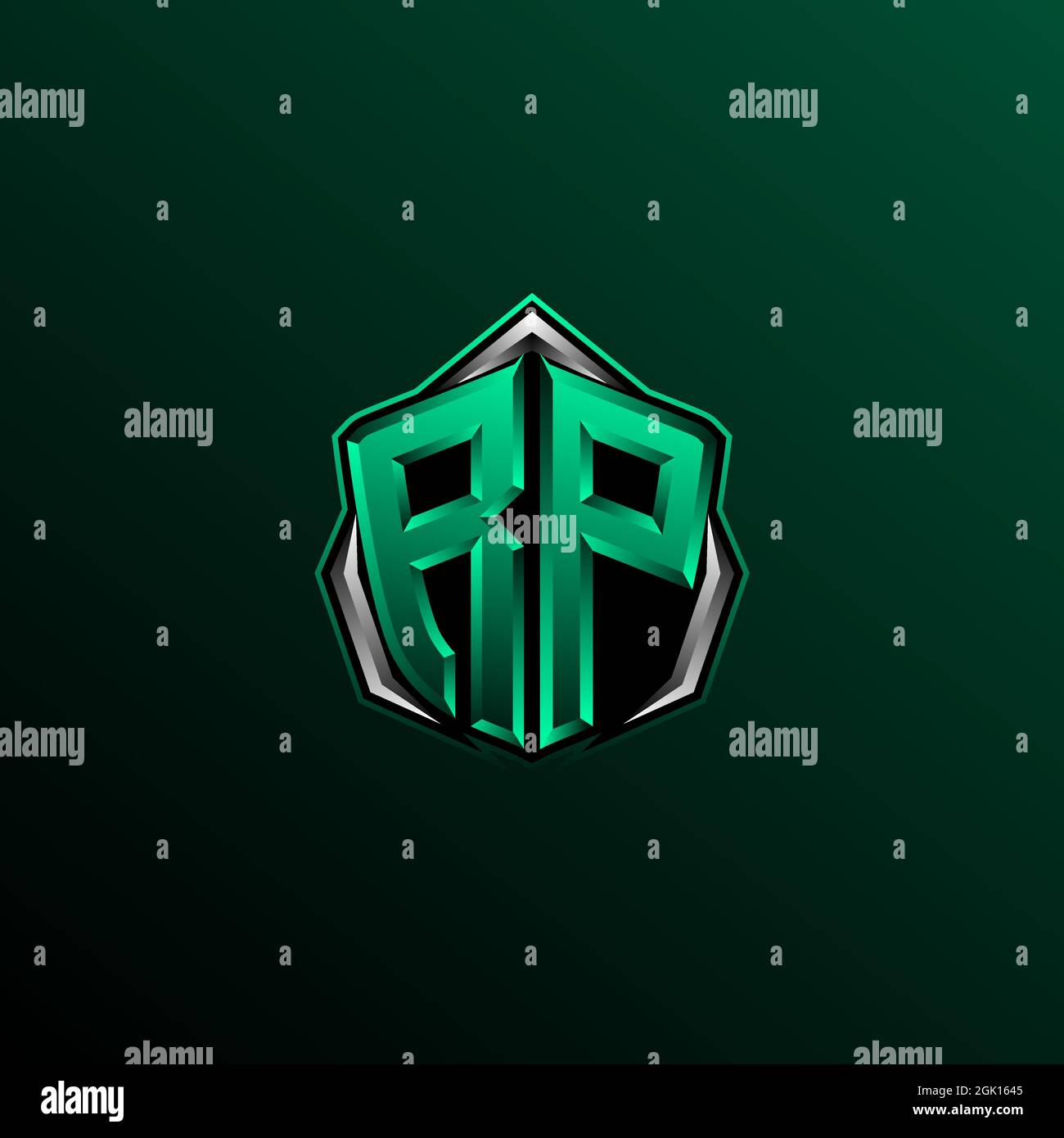 Initial RP logo design, Initial RP logo design with Circle style, Logo for game, esport ...